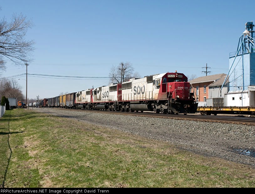 Eastbound CSX Q640 is at MP 102 on track number one